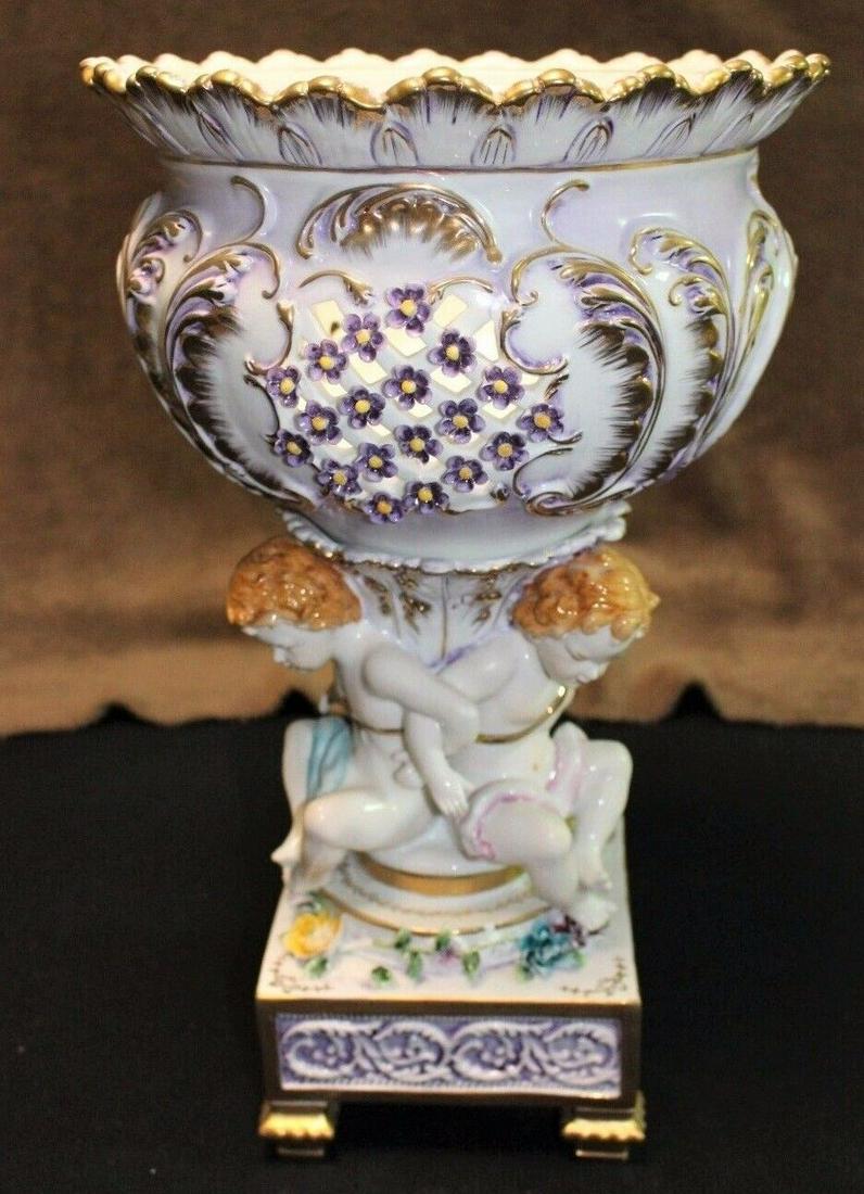 Antique Reticulated Dresden Porcelain Pedestal Centerpiece By The ...