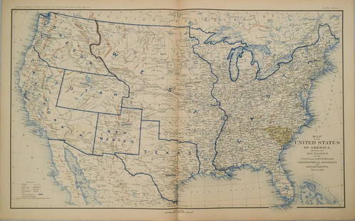1893 Government Map Of Civil War Era United States Map Of The United ...