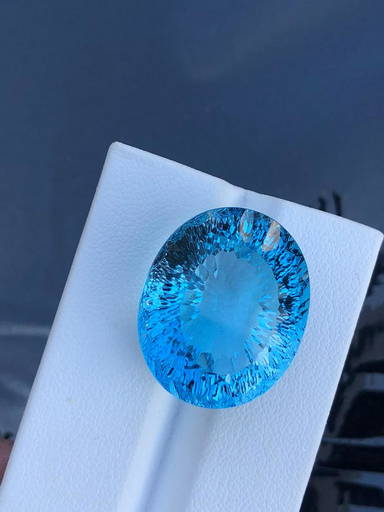 46 Carats Natural Swiss Blue Topaz Laser Cut 23x19x13 Mm