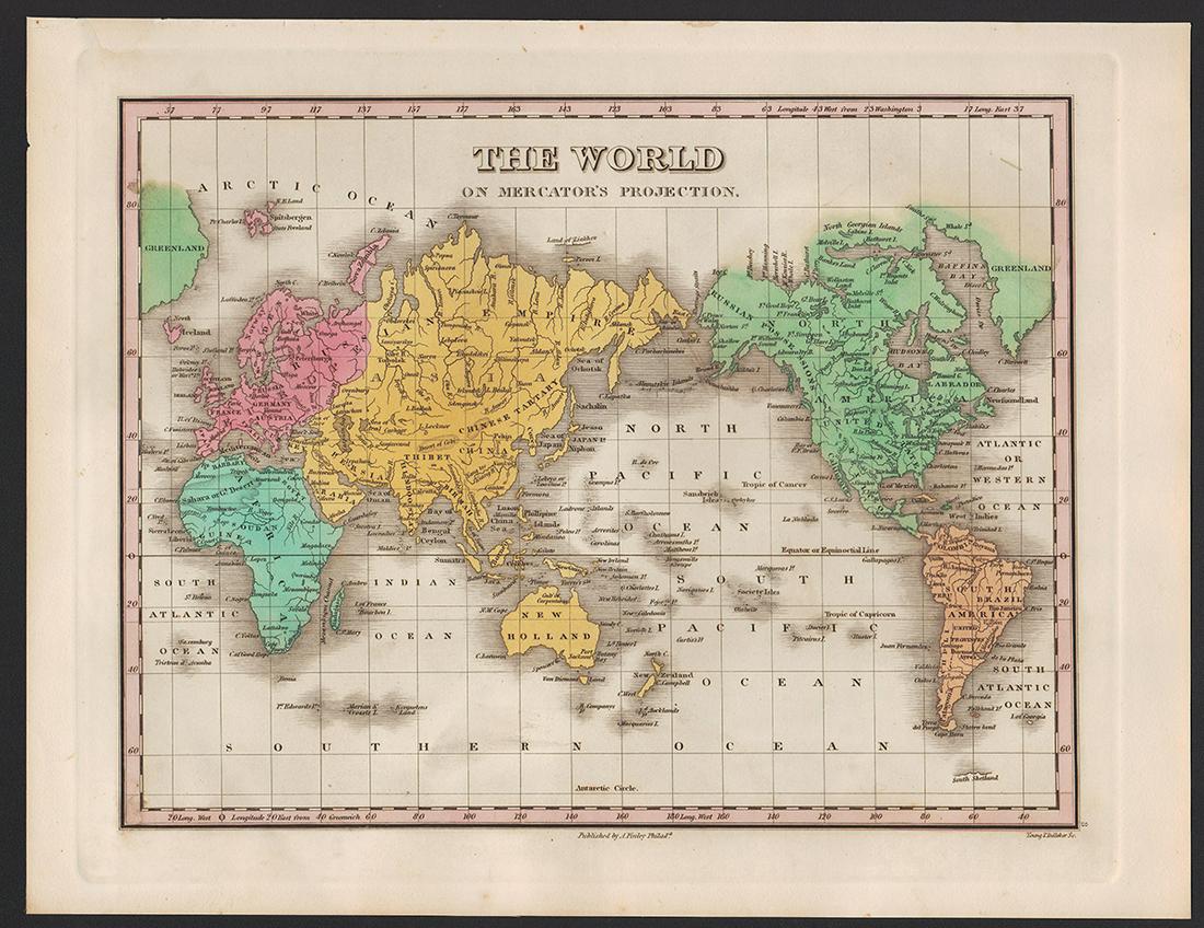Anthony Finley’s 1833 Map Of The World