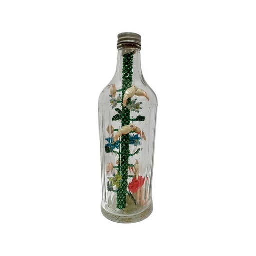 Vintage Whimsey Bottle With Birds