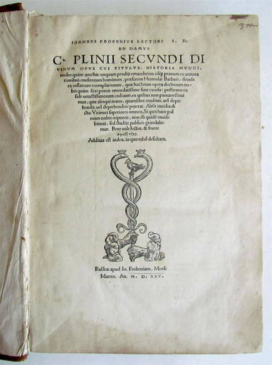 Buy 1525 HISTORY OF THE WORLD Plinius Secundus FOLIO antique 16th ...