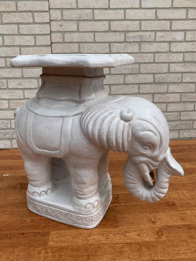 Vintage Elephant Accent Pedestal Table Indoor Outdoor
