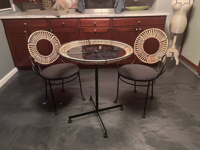 Vintage Mid Century Modern Arthur Umanoff Wrought Iron Dinette Set - 3 ...