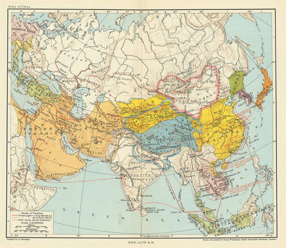 Asia C750ad Chin Machin Chen La Tu Fan Caliphs Empire Pilgrim Routes ...