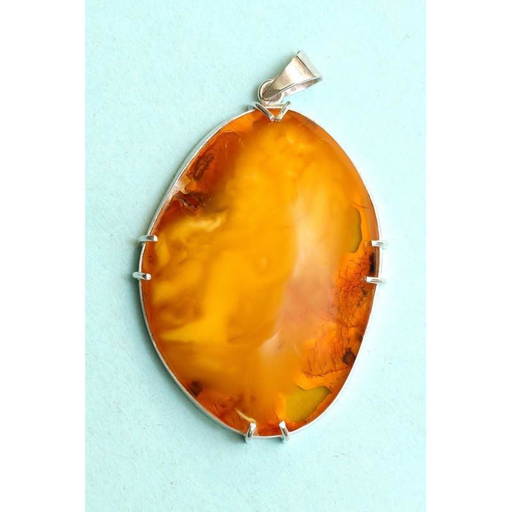 Buy 32g. Natural Baltic amber pendant, rim 875 silver stamped ...