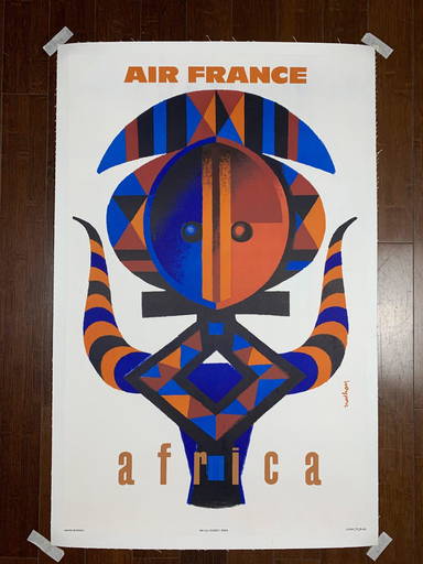 Air France Africa - Art By Jacques Nathan-garamond Pai (1962) 24.5" X ...