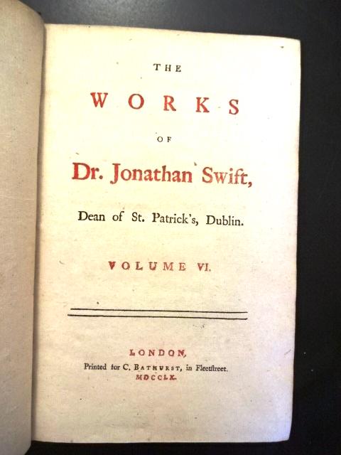 1760 Works Of Jonathan Swift Poetry And Essays