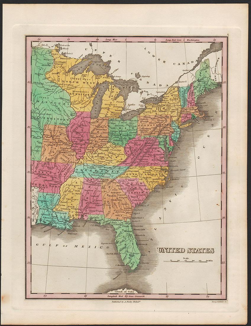 Seldom seen 1833 map of the United States, A. Finley (#0018) on Dec 21 ...