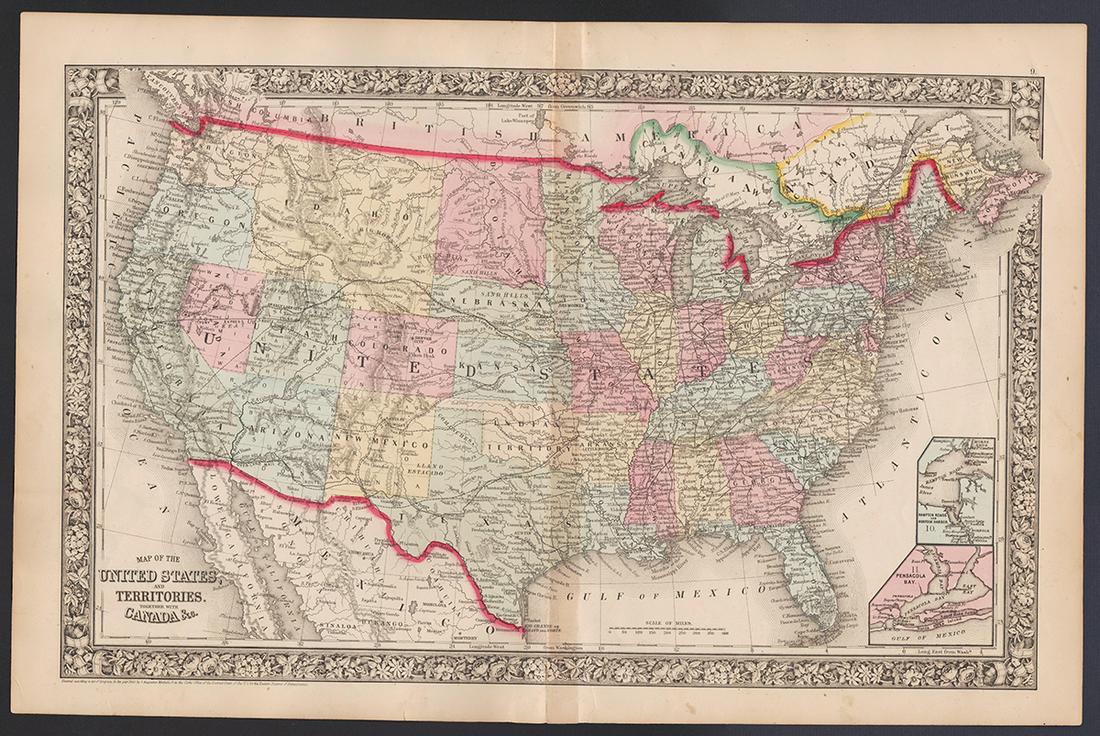 Buy Civil War era map of the U. S. with unsettled western borders ...
