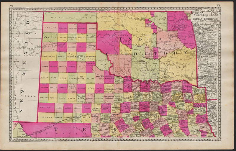 Scarce 1st ed. Northern Texas/Indian Territory, Tunison 1885 (#0157) on ...