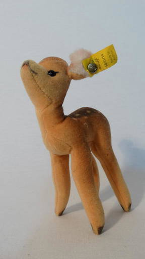 1980 STEIFF BOCKY FAWN 1820/14 14 CM 6 INCHES BROWN & BEIGE SPOTS ...