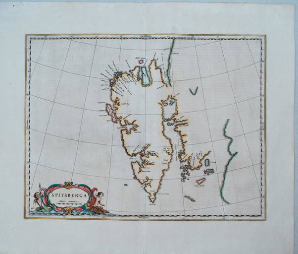 1659 Blaeu Map of Spitsbergen, an Arctic Island -- Spitsberga (#0025 ...