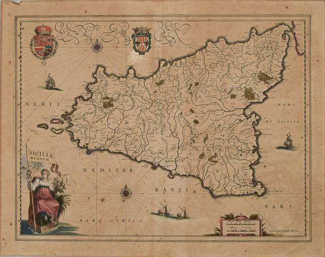 1640 Blaeu Map of Sicily -- Sicilia regnum (#0035) on Dec 20, 2022 | Jasper52 in NY