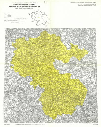 Italy Wine. Barbera Del Monferrato Doc. Piemonte. Alessandria E Asti ...