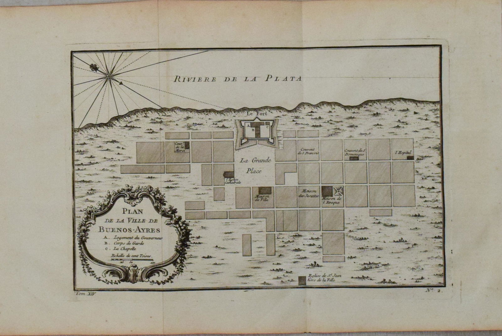 1764 Bellin Map of Buenos Aires -- Plan de la Ville de Buenos-Ayres ...