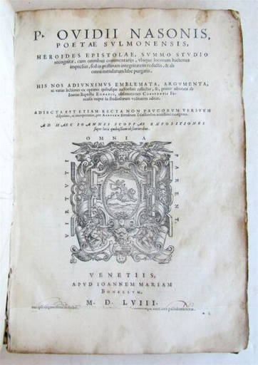 1558 Heroides Epistolae By Ovid Antique Poetry Mythological Heroines Rare