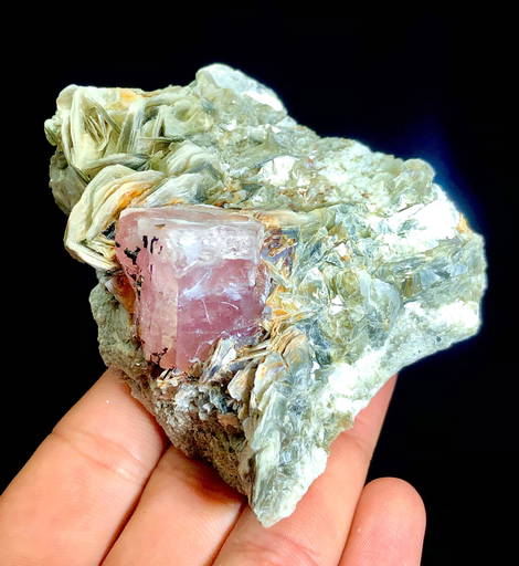 Apatite Specimen, Natural Pink Apatite Crystal with Muscovite Mica From ...