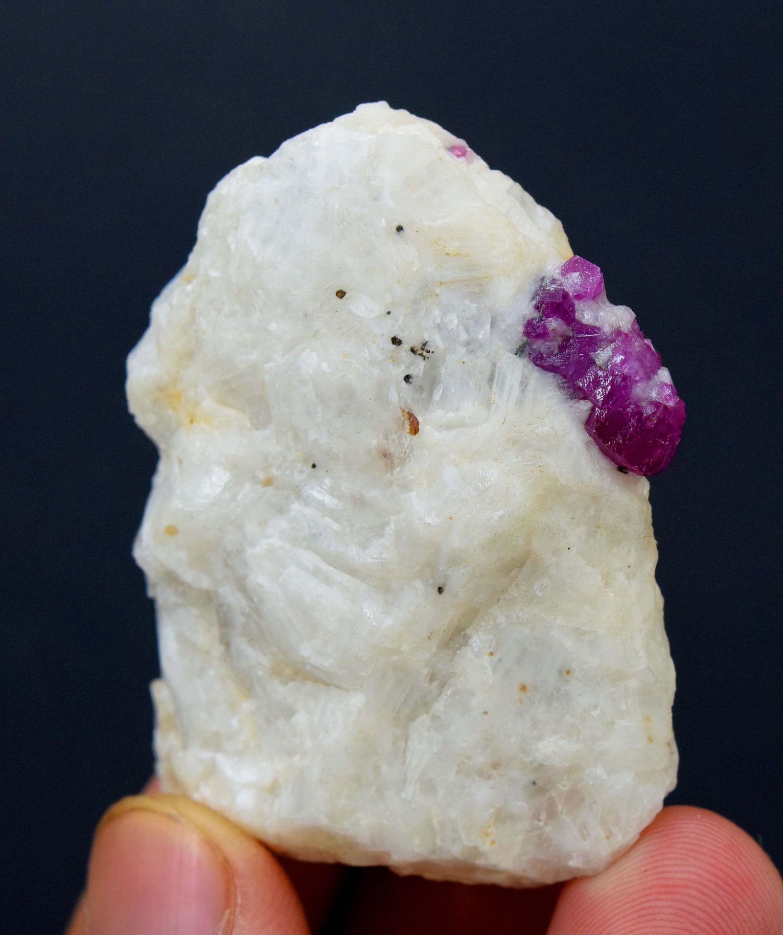 47 Gram Terminated And Undamaged Fluorescent Ruby Crystal On Matrix ...