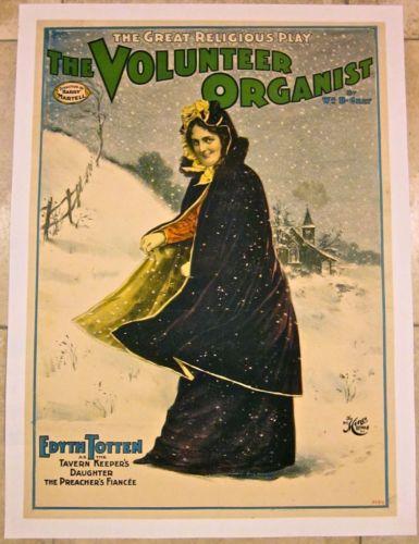 Volunteer Organist Circa 1901 LB Theatre Poster Rare Edyth Totten ...