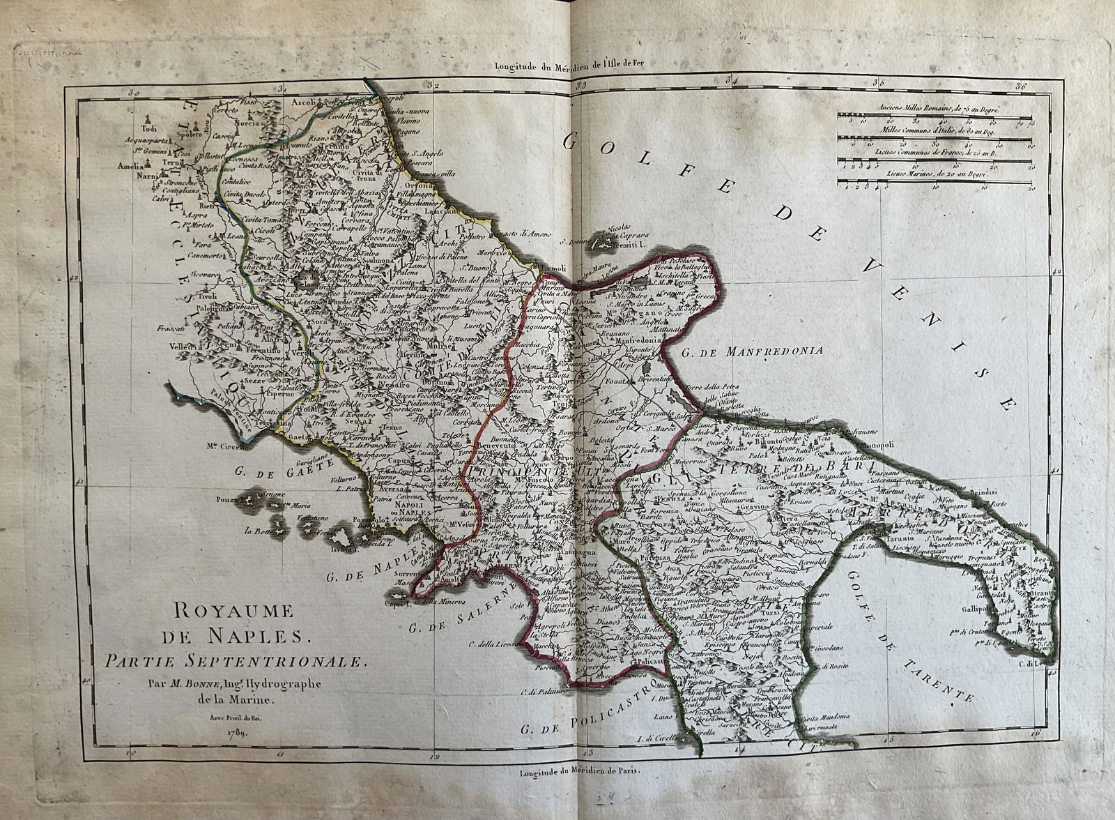 Southern Italy, Kingdom of Naples. 1790 by Bonne (#0102) on Jan 10 ...