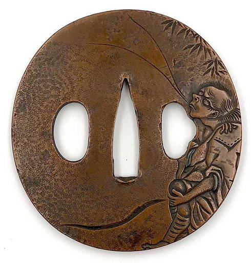 Buy Nara school tsuba by Sugiura Joi with Tekkai Sennin motif ...