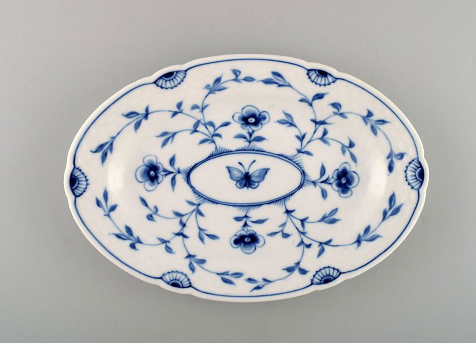 Bing & Grondahl / B&g, "butterfly". Oval Dish In Hand Painted Porcelain.
