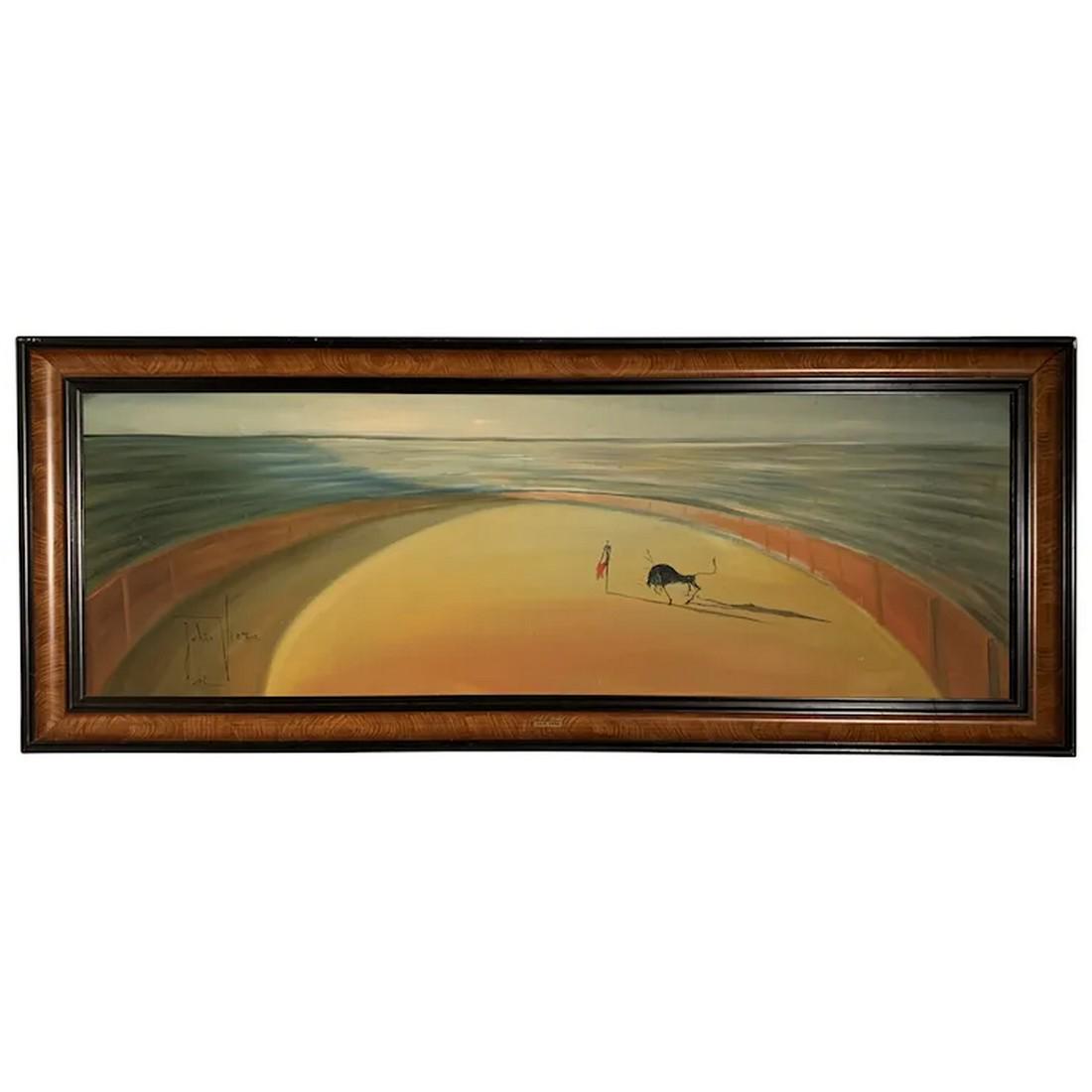 Julio Viera (spanish, Born 1934) Bullfighting Oil Painting, 1962