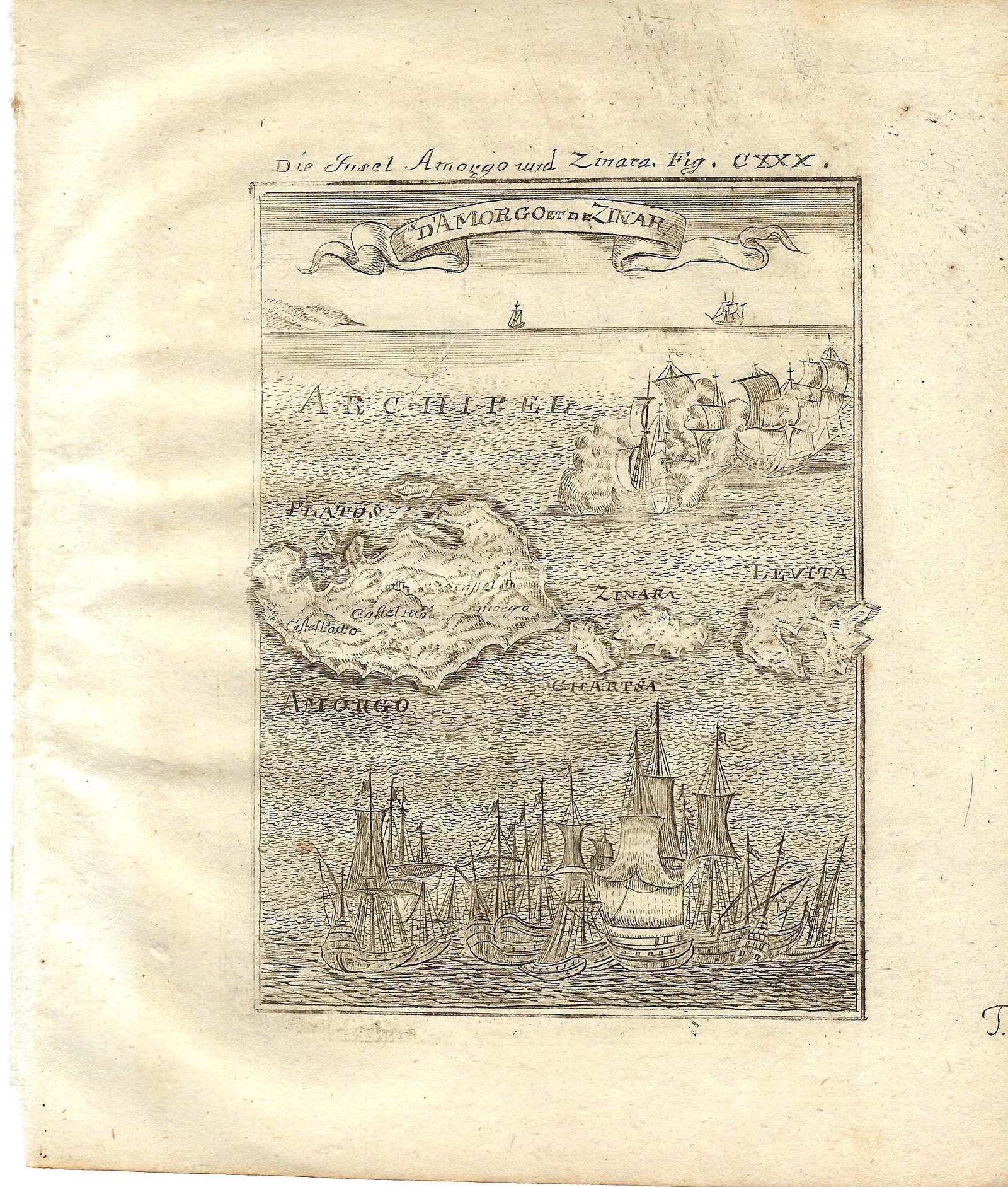1719 Mallet Map Of Aegian Isles Of Amorgos, Kinaros And Levitha D ...