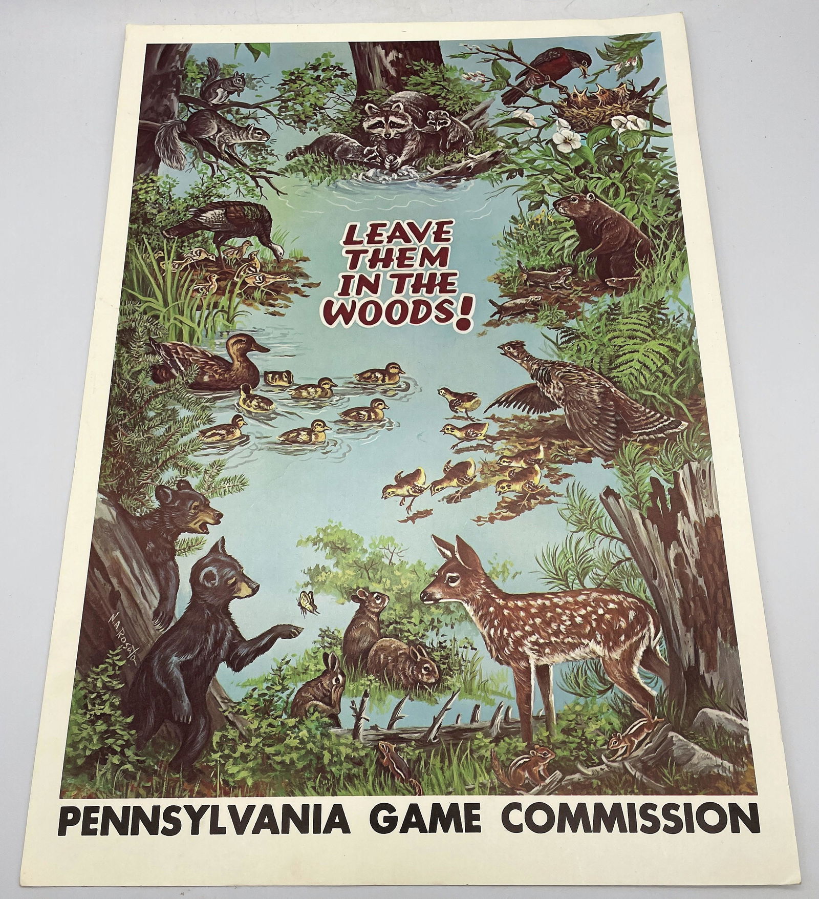 Vintage Original Pennsylvania Game Commission Poster Leave Them In The ...