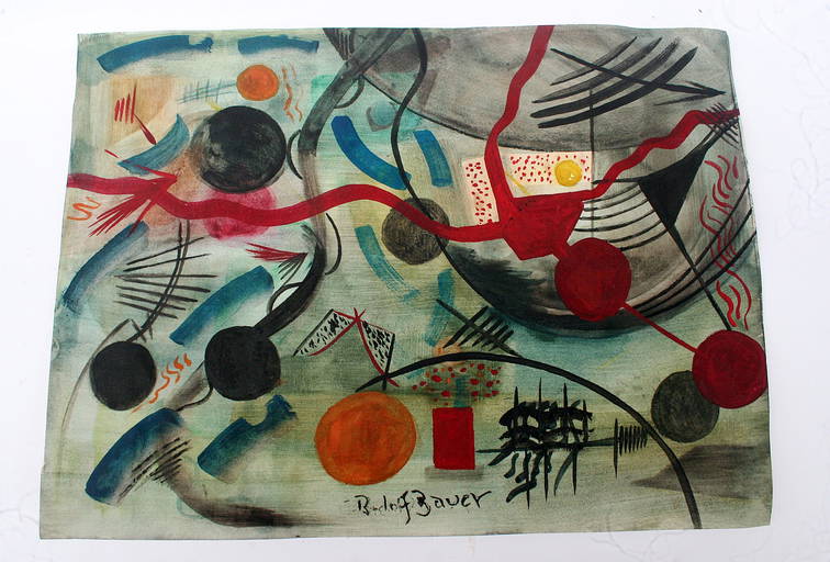 Rudolf Bauer (German, 1881 - 1953) (ATTRIB) - Watercolor and Tempera on ...