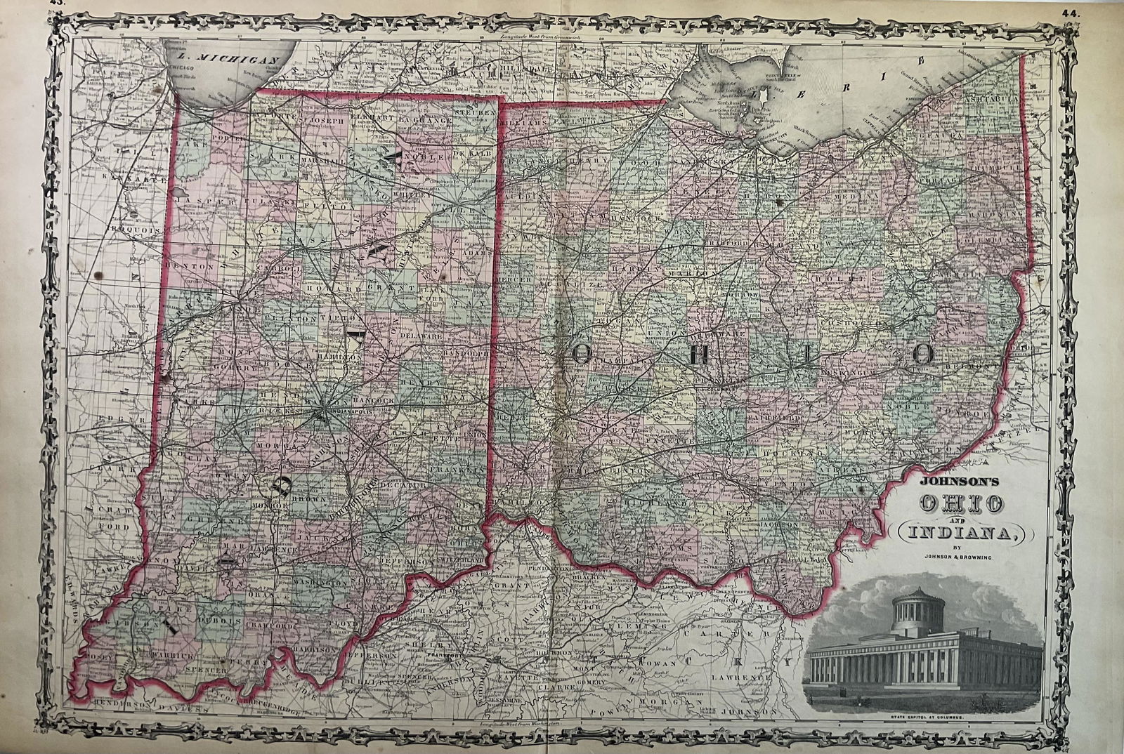 1861 Indiana & Ohio By Johnson And Browning