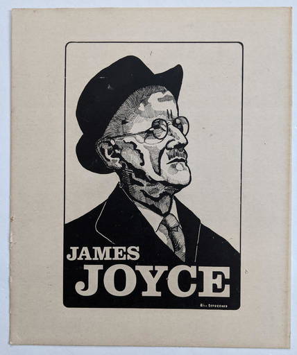 Vintage James Joyce, Famous Author Portrait Print By Artist Bill Drakeford