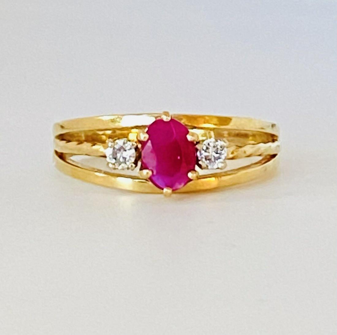 14k Ruby Diamond Ring