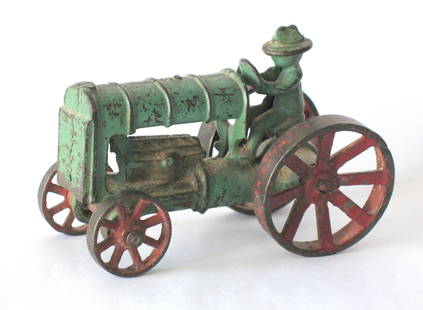Antique Cast Iron Hubley Toy Tractor.