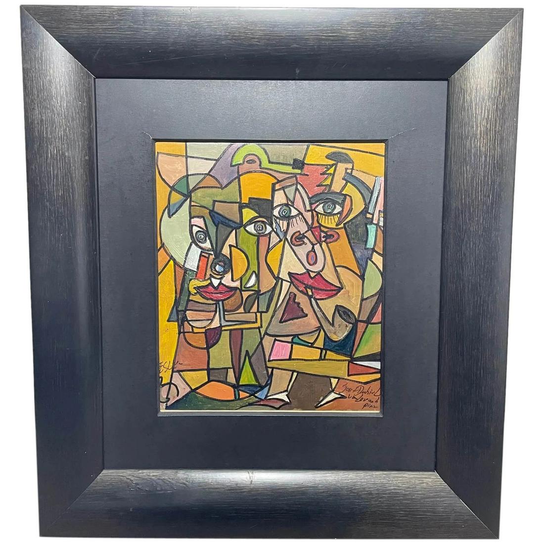 Interesting Czech Fine Art Oil Painting Cubism "Composition Of Figures ...