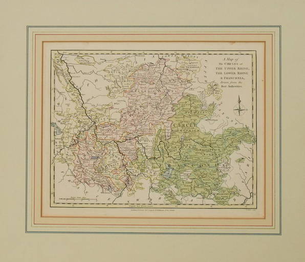 1794 Wilkinson Map Of Central Germany, Rhine, Moselle And Main River ...