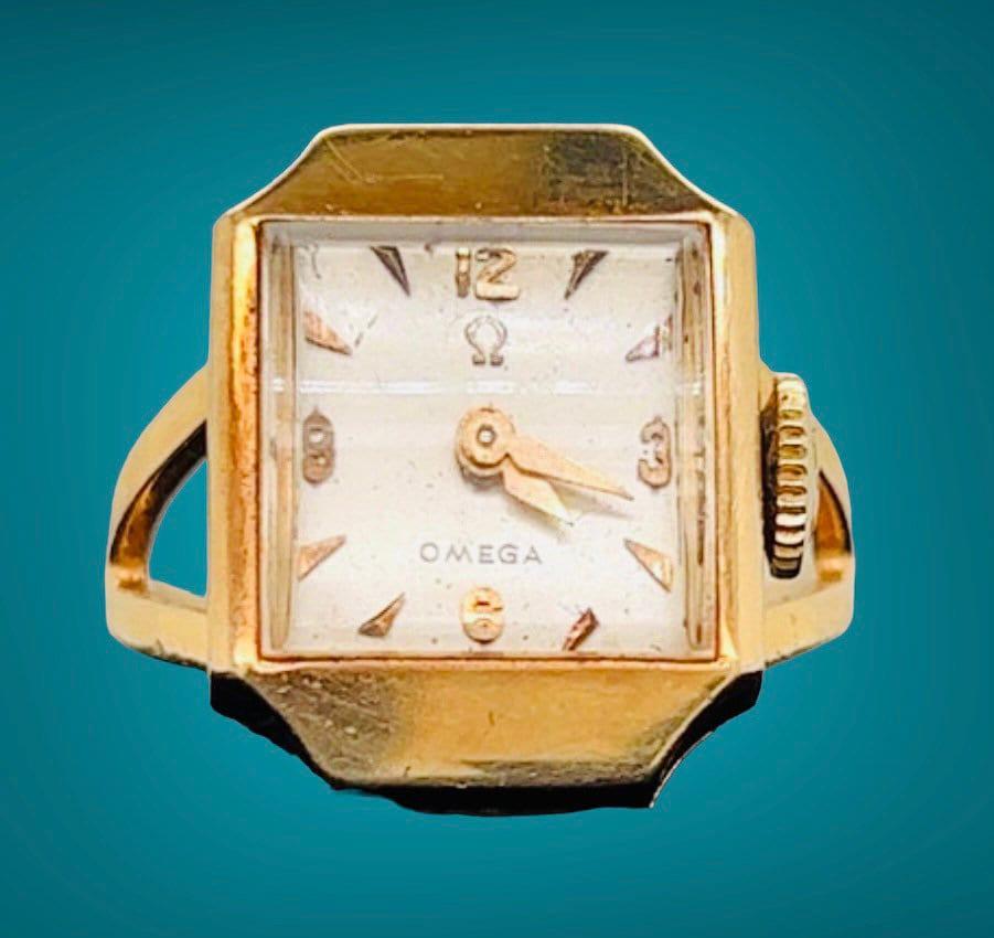 14k Antique Vintage Gold Omega Ring Watch Just Reduced