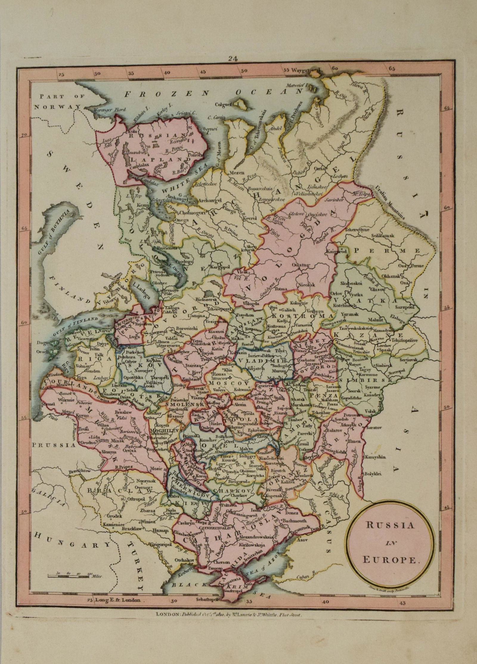 1810 Laurie & Whittle Map Of European Russia Russia In Europe