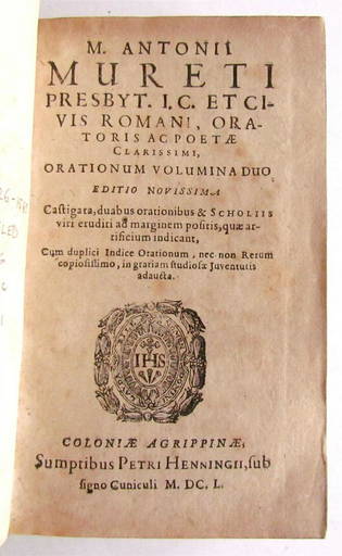 1650 M.antonii Mureti Oratoris As Poetae Antique Vellum Ancient Roman ...