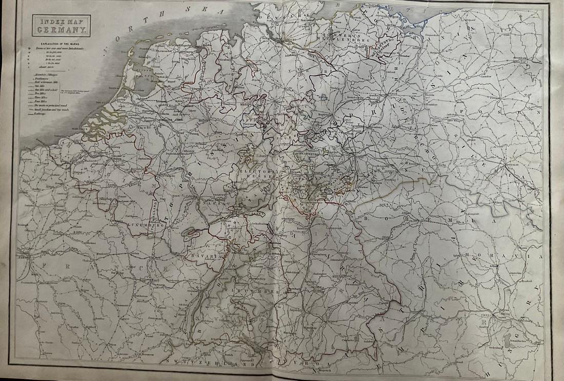 Germany, Transportation Themed Map. 1846 By A & C Black