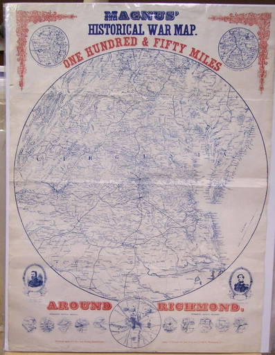 Magnus' Historical War Map. One Hundred And Fifty Miles Around Richmond.