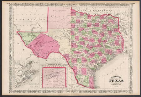 Excellent Example 1852 Map Of The State Of Texas