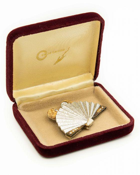 Estate Rare Erte "lover's Screen" Brooch With Box And Papers Auction
