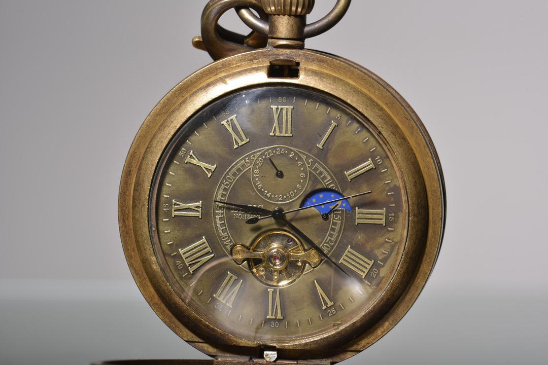 Buy Copper Angel Holy Spirit Sun Moon Star Double Open Pocket Watch ...