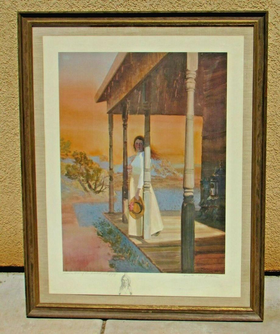 Donald Putt Putman S/n Litho Beautiful Lady On A Porch 1975 W/ Drawing ...