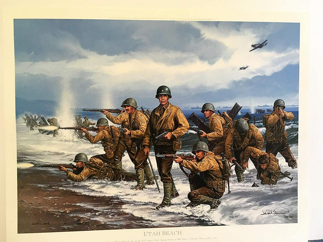 Victory In Europe, Utah Beach By Artist John Paul Strain, General ...