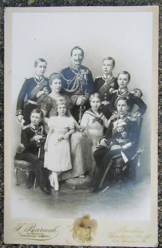 German Kaiser Wilhelm Family Antique Cabinet Photo Royalty
