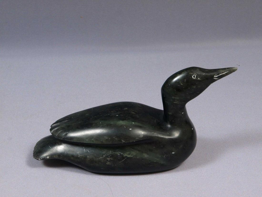 Inuit Eskimo Native American Soapstone Carving Loon Signed Vintage 1986 ...