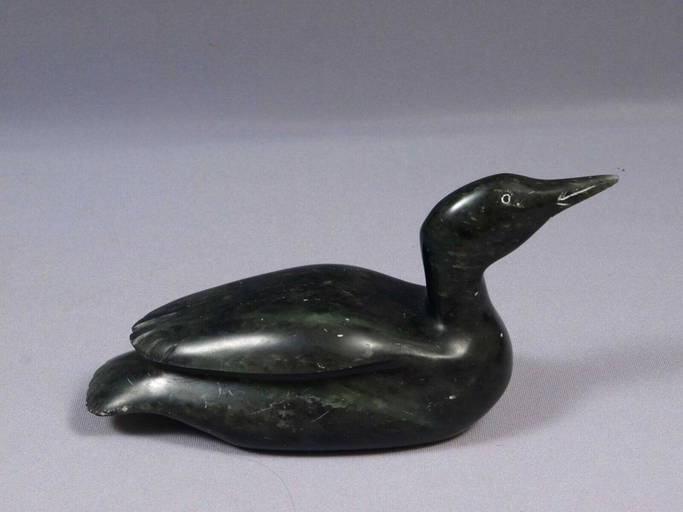 Inuit Eskimo Native American Soapstone Carving Loon Signed Vintage 1986 ...
